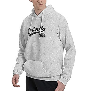 Retired 2022 Mens Novelty Sweatshirt Long Sleeve Pullover Hoodies With Pocket Gray