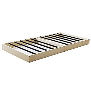 Panana 5 Inch Metal Box Spring Bed Base/Heavy Duty Steel with Fabric Cover/Mattress Foundation/Wooden Frame Easy Assembly,Twin,White