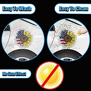 Smart-USA Flag Sunflower Sticker for Car Decal Truck Window Sticker Laptop Decal Auto Vinyl Sticker Motorcycle Helmet | 4 INCH | Set of 5 | SD-795