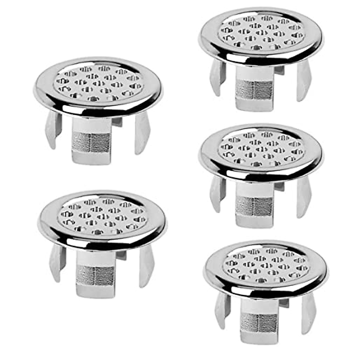 Ruluti 5 Pcs Sink Overflow Ring Basin Trim Bath Sink Hole Round Overflow Drain Cap Cover Hole Spares for Kitchen Bathroom
