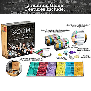 Boom Again Board Game | '50s, '60s and '70s Pop Culture & Music Trivia Game | Best Party Game for Baby Boomers & Seniors for Friends, Parents & Grandparents