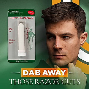 Clubman Jumbo Styptic Pencil, Treat and Seal Shaving Cuts Instantly, Anti-hemorrhaging Stick, First Aid Device, White, 1 oz