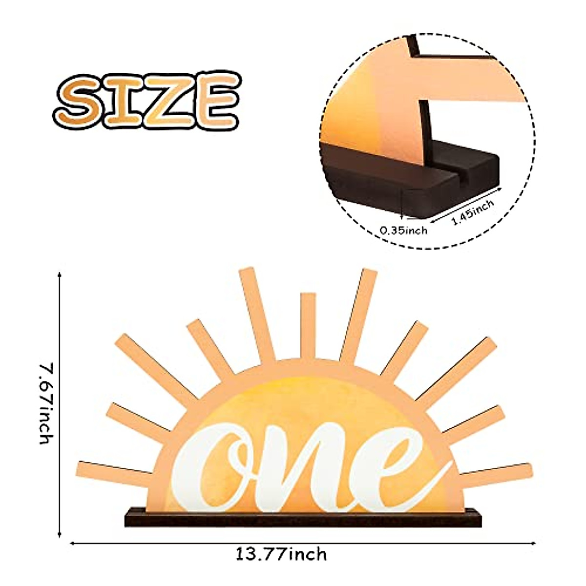 ArowlWesh Boho Sun One Wooden Table Centerpieces Spring Summer Sun Themed 1st Birthday Party Sign First Trip Around The Sun One Year Old Birthday Wood Table Decor Milestone Baby Shower Decor