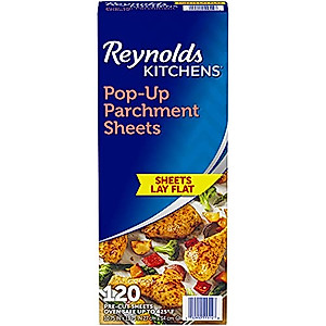 Reynolds Kitchens Pop-Up Parchment Paper Sheets, 10.7x13.6 Inch, 120 Sheets