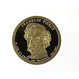 2010 S Presidential Golden Dollar FRANKLIN PIERCE PROOF Coin