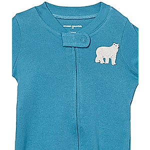 Amazon Essentials Baby Girls' Snug-Fit Cotton Footed Sleeper Pajamas, Pack of 2, Navy/Arctic Creatures, 12 Months