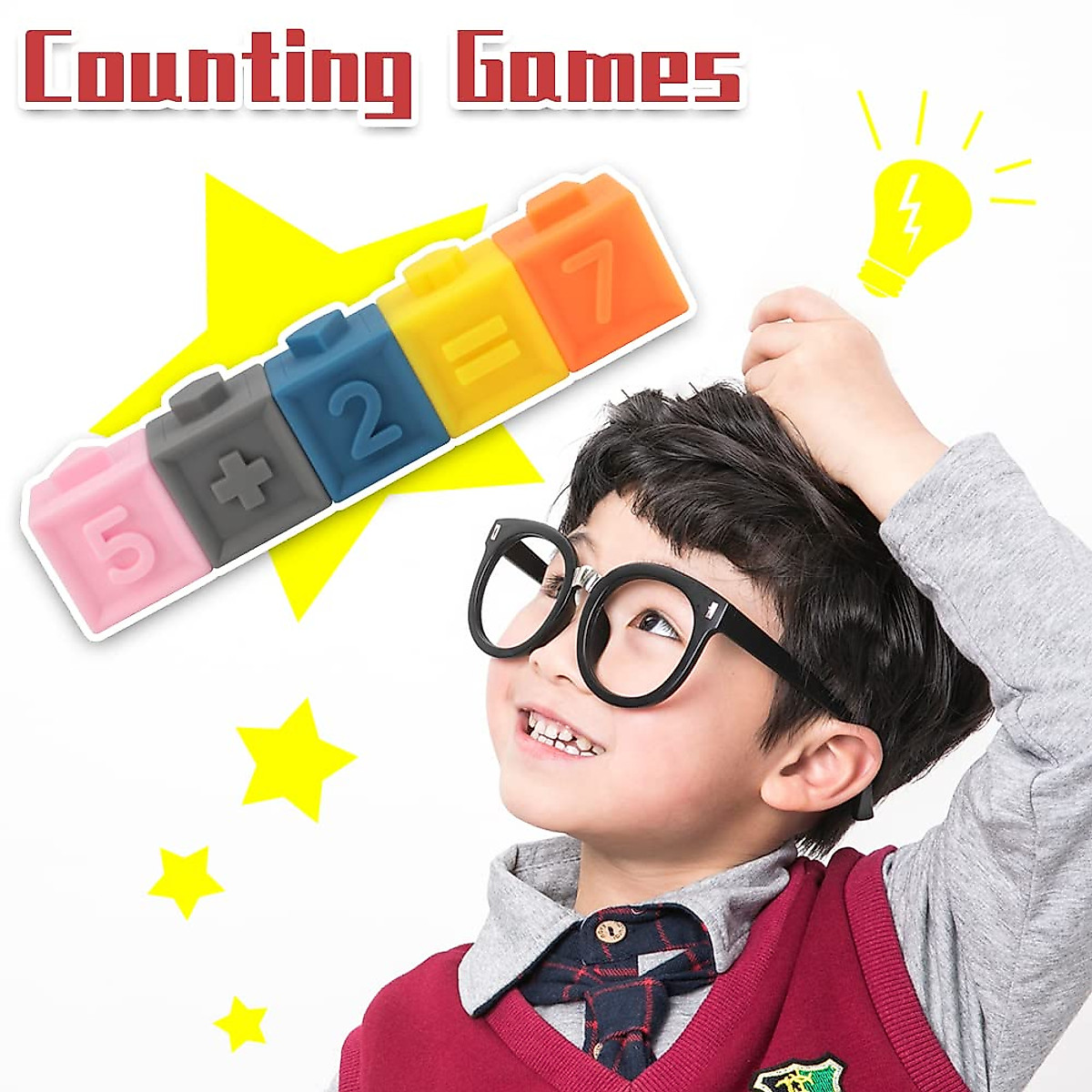 OWNONE 1 Baby Soft Blocks, 16PCS Stacking Building Blocks for Toddlers 1-3, Teething & Sensory Toys for Babies Infant 6 9 10 12 18 Months, Learning Developmental Toys for Boys & Girls 1 2 3 Years Old