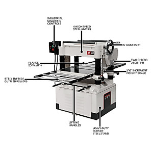 JET 20-Inch Planer, 4 HSS Knives, 3 HP, 230V 1Ph (Model JWP-208-1)