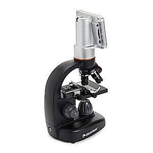 Celestron – TetraView LCD Digital Microscope – Biological Microscope with a Built-In 5MP Digital Camera – Adjustable Mechanical Stage –Carrying Case and 2GB Micro SD Card