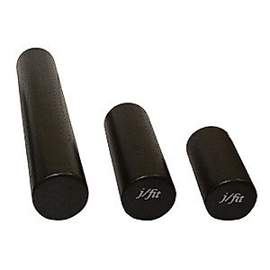 J/Fit Extra Firm Foam Roller- High Density Supreme Roller For Muscle Therapy & Deep Tissue Massage- Myofascial Stress Release - Black, 36-Inch