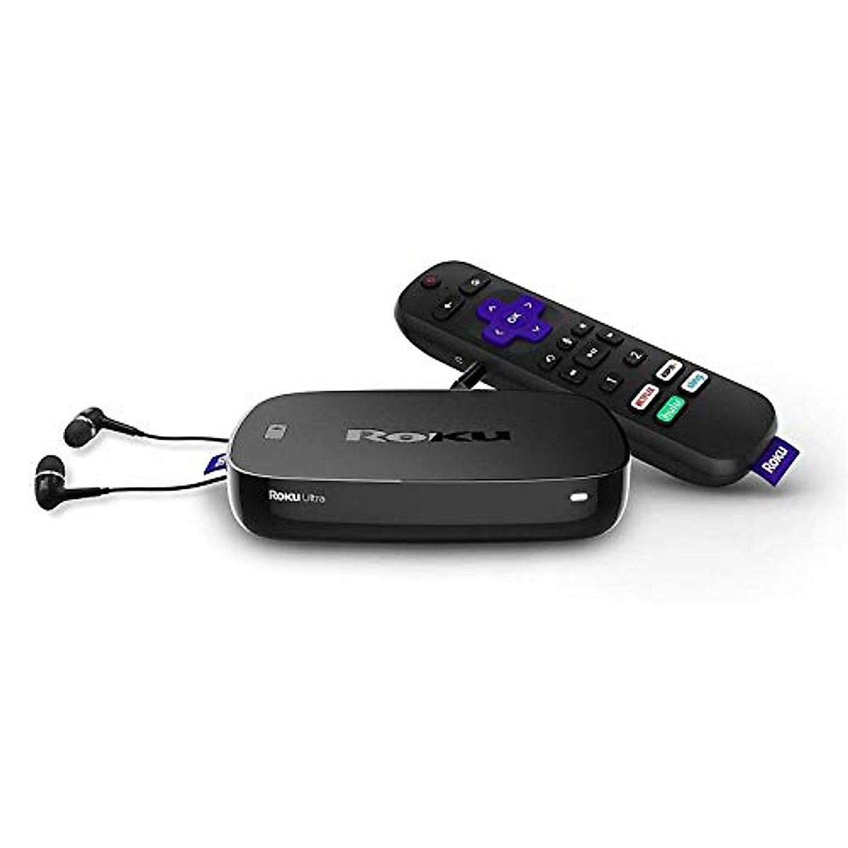 Roku Ultra Streaming Media Player 4K/HD/HDR | Premium JBL Headphones | Enhanced Voice Remote with TV Controls and Shortcuts | HDMI, Ethernet, and Micro SD Ports | 4K HDMI Cable Bundle