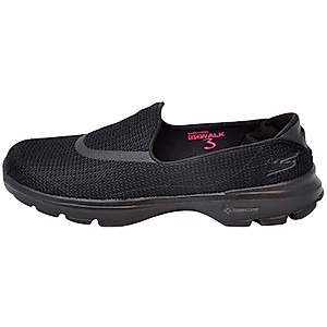 Skechers Performance Women's Go Walk 3 Slip-On Walking Shoe, Black/Black/Black, 7.5 Wide