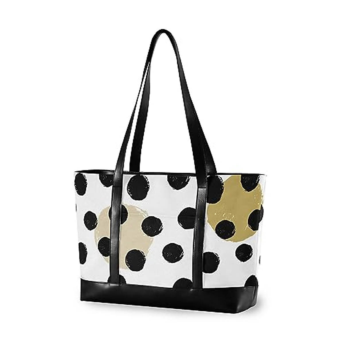 Polka Dot Laptop Tote Bag for Women Travel Work Bag Handbags Purse Canvas Teacher Tote Bags with Zipper