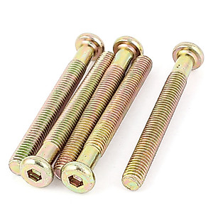 uxcell M8 x 70mm Threaded 1.25mm Pitch Hex Socket Head Cap Screws Bolts 5 Pcs