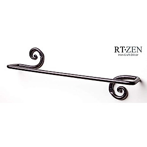RTZEN Wrought Iron Bathroom Accessories Set, Decorative Hand Towel Bar and Body Towel Bar Hanger