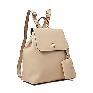 Tommy Hilfiger Maxine II Flap Backpack w/Hangoff Pebble PVC Fawn One Size