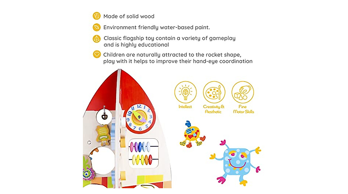 Classic World Space Rocket Activity Cube for Toddlers | Skill & Imagination