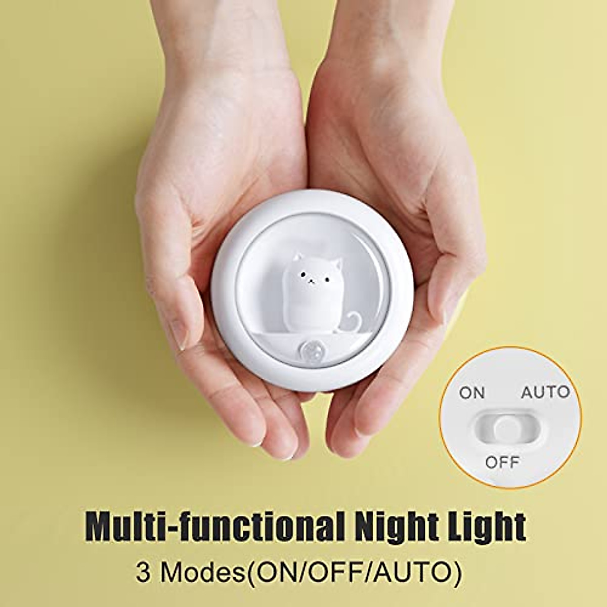 AIMILAR Cat Night Light - Motion Sensor, Rechargeable & Magnetic | Perfect Cat Gifts for Cat Lovers | Adjustable Brightness & 3 Mounting Options | Ideal Kids Night Lights for Bedroom or Bathroom