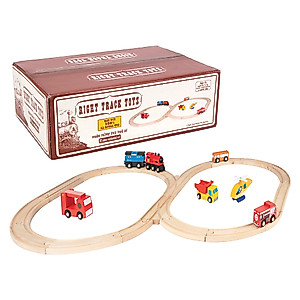 Wooden Train Track 52 Piece Set - 18 Feet Of Track Expansion And 5 Distinct Pieces - 100% Compatible with All Major Brands Including Thomas Wooden Railway System - by Right Track Toys, T