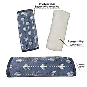 Seat Belt Covers for Kids, 2 in 1 Car Seat Strap Covers & Auto Seatbelt Pillow for Kids nap, Car Travel Pillow & Strap Pads Cushion for headrest, Neck/Shoulder Support, fit Child, Adult, Grey;