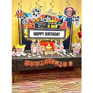 Movie Night Party Decorations for Hanging Swirls 30pcs - Hollywood Movie Theme Party Decorations Now Showing Movie Party Hanging Supplies