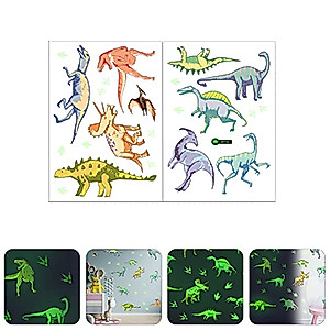 2 Sheets Luminous Cartoon Dinosaur Wall Stickers Room Bedroom Sticker for Home/Wall/Kitchen/Room Decor
