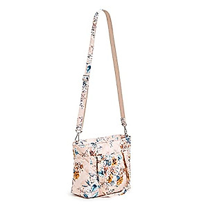 Vera Bradley Women's Performance Twill Multi-Strap Shoulder Satchel Purse, Peach Blossom Bouquet, One Size