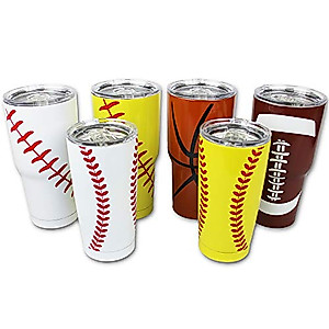 Urbanifi Baseball Tumbler 30 oz Cup with Straw, Lid, and Cleaner Gift for Mom Men Sports Travel Coffee Mug, Stainless Steel, Insulated, Powder Coat Paint Protection, Keep Drinks Cold and Hot