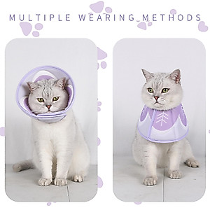 Breathable Cat Cone Collar Soft, Cat Recovery Collar Cone for Cats After Surgery, Cat Cones to Stop Licking, Adjustable E Collar Cat Cones Anti-Scratching Kitten Cone Cat Collar Not Block Vision