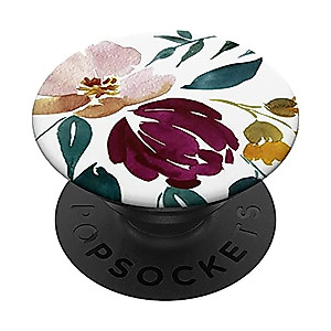 Purple Floral Watercolor Pattern Phone Popper PopSockets Swappable PopGrip