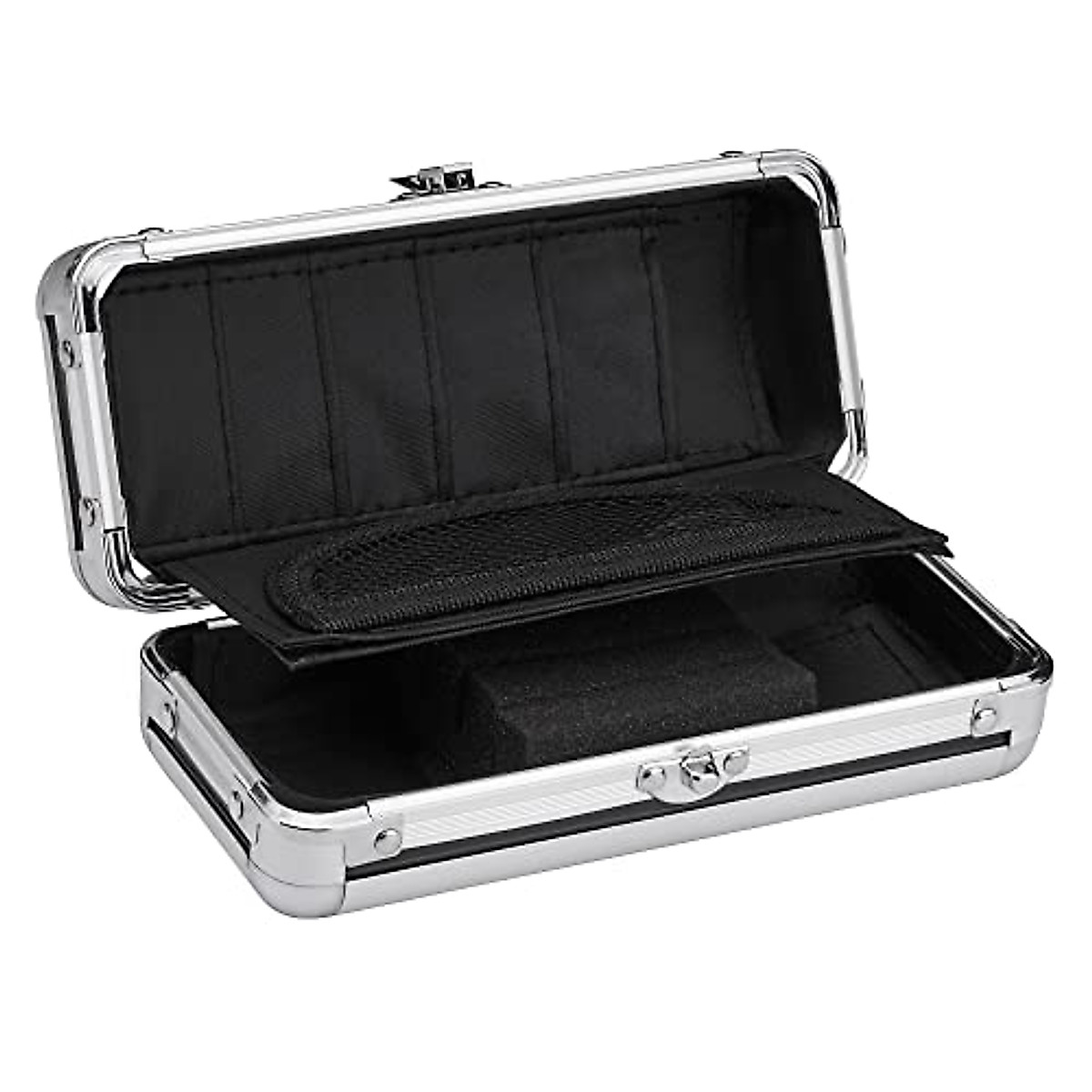 Casemaster Sole Aluminum Slim Profile Dart Case Holds 3 Steel Tip and Soft Tip Darts with Enough Space to Keep Flights in Shape, Features Built-In Pockets for Other Accessories,Black