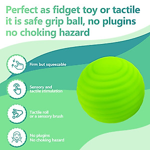 ROHSCE Sensory Ball for Babies 6 to 12 Months, Baby Balls for Toddlers 1-3 Massage Stress Relief, Textured Multi Sensory Balls Gift Sets, Montessori Sensory Toys 6 Spikey Squeeze Ball for Infant Kids