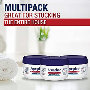 Aquaphor Healing Ointment Advanced Therapy Skin Protectant, Body Moisturizer for Dry Skin, Minor Cuts and Burns, Dry Cuticles, Cracked Heels, Hands and Lips, 3.5 Oz Jar