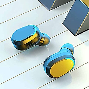 Wireless Headphones Touch Control Bluetooth 5.0 Earphones Earbuds TWS Sport Headset Noise Cancel LED Display Waterproof (Color : D)