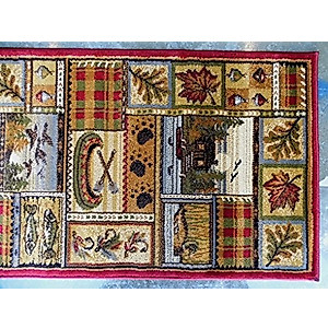 CR Wildlife Nature Cabin Lodge Scene Duck Boat Fish Area Rug (2 Feet 2 Inch X 7 Feet 2 Inch Runner)