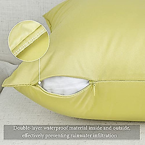 Coddsmz Pack of 4 Decorative Outdoor Waterproof Pillow Covers Garden Cushion DIY Throw Pillowcase Shell for Patio Tent Couch Sofa Bed(Khaki, 4Pack-18x18in/45x45cm)