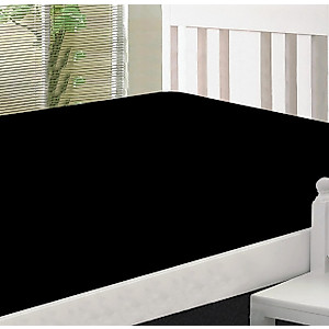 Knit Jersey Cotton Rich 2 Twin XL Fitted Bed Sheets (2-Pk) Twin Extra Long, 15 Deep Pocket, 39 x 80 Great for Dorm Room, Hospital and Split King Dual King Dual Adjustable Beds (Melange Black)