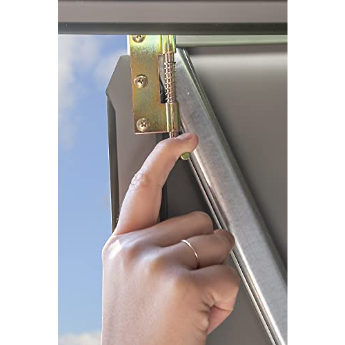 Scotts 6' x 3' x 6' Garden Storage Cabinet, Compact Outdoor Lockable Metal Shed Kit for Backyard, Patio, and Lawn