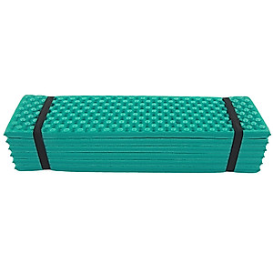 Egg Crate Foam Pad, Foldable Mat Good Elasticity Insulation Black Bottom 2cm Thickness for Outdoor Picnic (Dark Green)