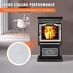 Barbqtime 1-00-00888-20 Door Gasket for Harman P68, P43, P61, P35i, P38, PC45, Accentra 52i, Advance Pellet Stoves and Harman 300i Woodstoves, 1/2" x 20FT Fiberglass Seal Stove Gasket Rope Replacement