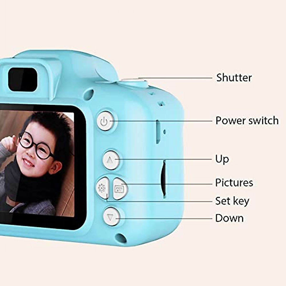 dsfen 1080P High Resolution Kids Digital Camera Mini Video Camcorder with 13 Mega Pixels 2 Inch Large IPS Display Screen for Boys Girls