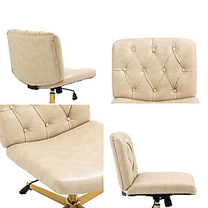 Targawerelax Criss Cross Desk Chair, Adjustable Office Chair no arms, Crisscross Chair, Home Office Desk Chairs no Wheels Cross Legged Office Chair Vanity Chair Computer pc Chair for Small Spaces