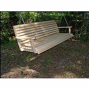 Ecommersify Inc 5 Five Feet Ft Made in The USA Rot Resistant Cypress Lumber Roll Back Porch Swing with Swing-Mate™ Comfort Springs