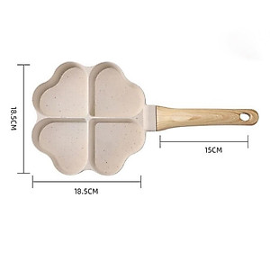 Pasuihcay Heart Shaped Egg Pan Mini Egg Dumpling Pan Hamburger Steak 4 Grid Breakfast Pan, White