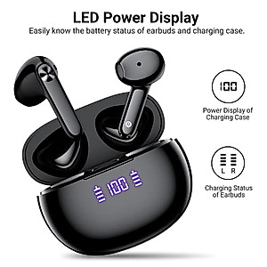 STADOR Wireless Earbuds Bluetooth Headphones 5.3 Clear Call 56H Playback IPX7 Waterproof Stereo Earphones with Wireless Charging Case LED Power Display in-Ear Headset for Workout/Home/Office