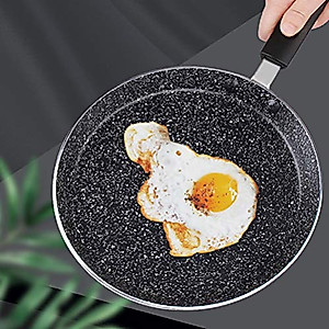 DOITOOL 6 Inch Metal Fry Pan Nonstick Frying Pan Egg Pan Skillet Practical Kicthen Cookware for Home Restaurant Black
