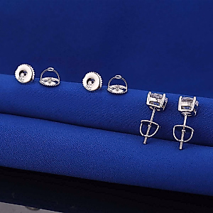 2 Pairs14k Gold Plated Screw Earring Backs 925 Sterling Silver Screw On Earring Backs for Studs,Hypoallergenic Screw Backs for Earrings Fit Threaded Post 0.032''