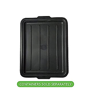 Restaurantware LID ONLY: RW Clean 23.2 Inch x 16.9 Inch Bus Tub Lid, 1 Snap-On Lid For Bus Box - With Handles, Black Plastic Restaurant Tub Lid, Bus Tub Sold Separately