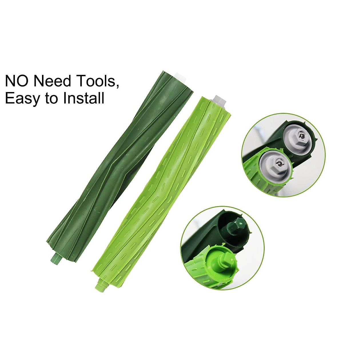 MZY LLC Replacement Parts for iRobot Roomba i7 i7+ i2 i3 i3+ i4 i4+ i6 i6+ i8 i8+/Plus j7 j7+ E5 E6 E7, I, E & J Series Vacuum Cleaner, 2 Set Rubber Brushes, 8 HEPA Filters and 8 Side Brushes
