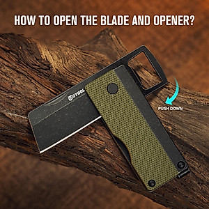 OKNIFE OTACLE Foldable Multifuction Pocket Knife, 1.65in 154CM Steel Stonewashed Blade for Pocket Knife and Bottle Opener
